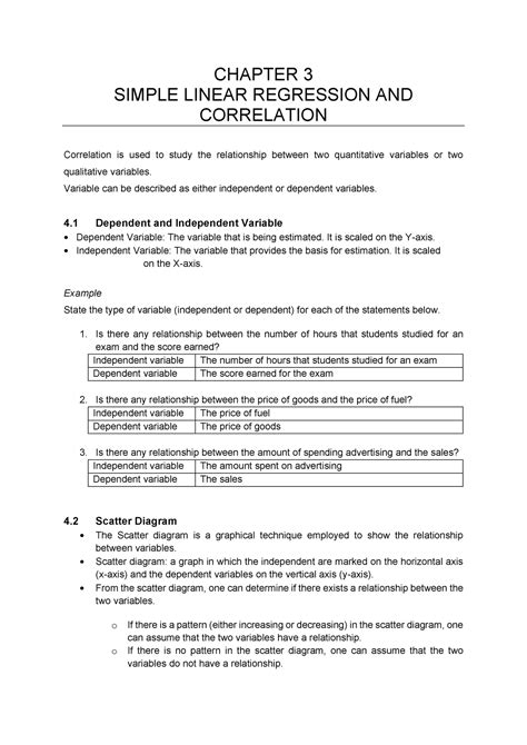 Chapter Correlation AND Regression CHAPTER SIMPLE LINEAR REGRESSION AND CORRELATION Studocu