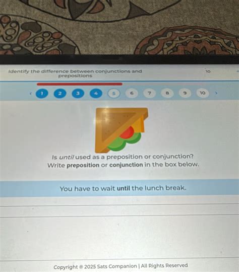 Solved Identify The Difference Between Conjunctions And 10 Prepositions 1 2 3 4 5 6 7 B 9 10 Is