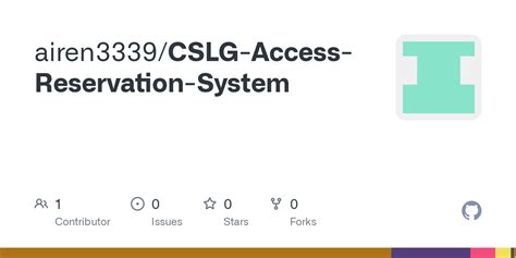 Github Airen3339cslg Access Reservation System