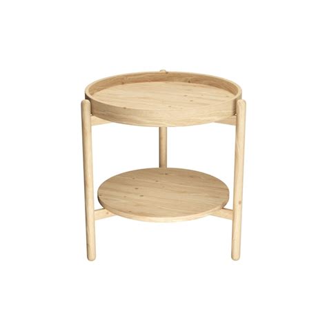 Premium Photo 3d Rendring Circle Wood Side Table With Three Wood Leg
