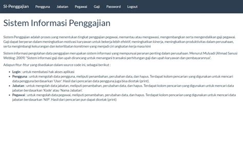 Source Code SI Penggajian Dengan PHP TugasAkhir Id