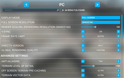 Msfs Settings