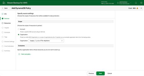 step 3 specify data protection scope veeam backup for aws guide