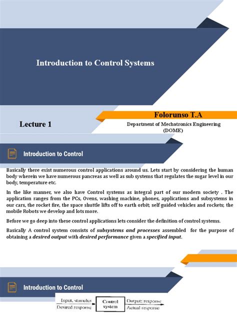L1 Introduction To Control Download Free Pdf Control System Control Theory