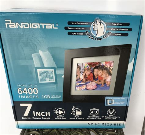 Nib Pandigital Digital Photo Frame 1 Gb Stores 6400 Images 3 Mats