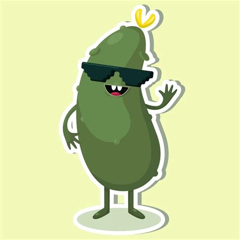 Vector Illustration Of Cucumber Character Sticker 32997789 Vector Art At Vecteezy