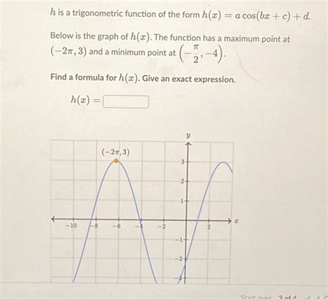 Solved H Is A Trigonometric Function Of The Form H X A Chegg Com