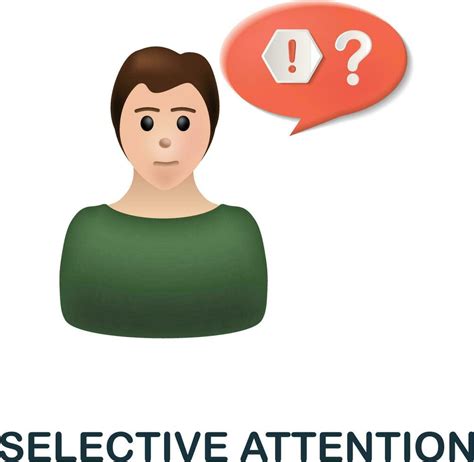 Selective Attention Icon 3d Illustration From Cognitive Skills