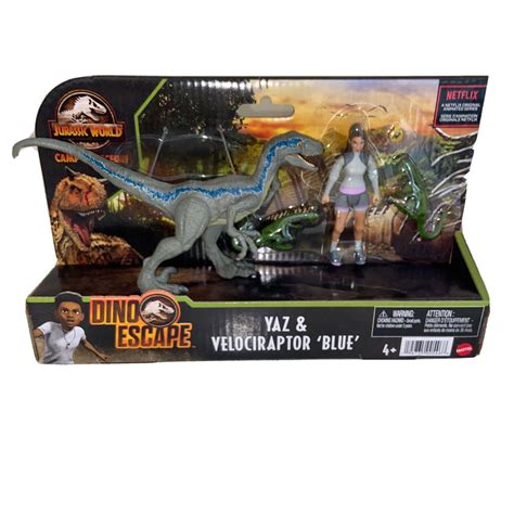 Jurassic World Camp Cretaceous Dino Escape Yaz And Velociraptor Blue