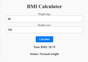 BMI Calculator Using React GeeksforGeeks