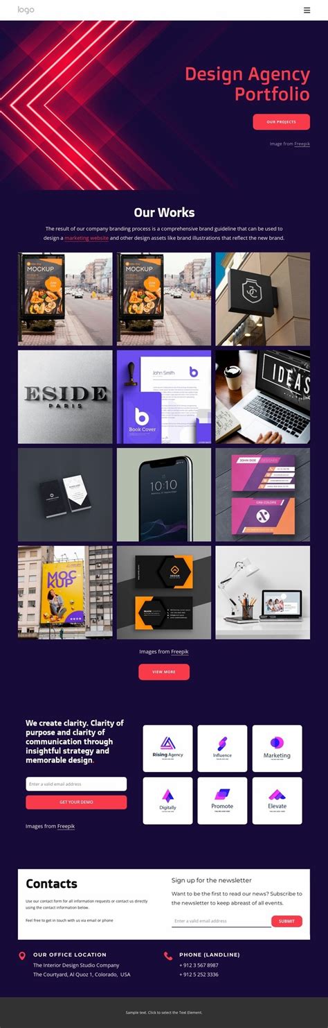 design agency portfolio html code example by nicepage