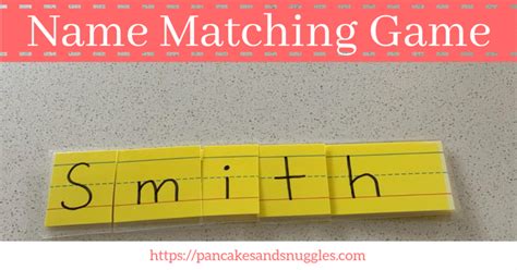 Name Matching Game Pancakes And Snuggles