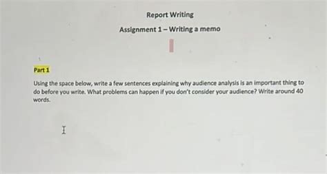 Part 1 Using The Space Below Write A Few Sentences