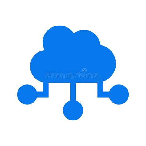 Cloud Storage Big Data Icon Blue Color Design Stock Illustration