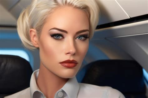 Premium Ai Image Beautiful Young Business Woman In The Plane