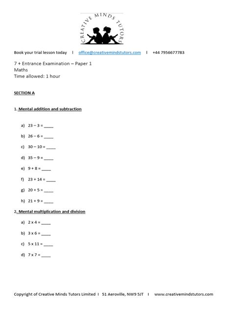 7 Maths Paper Pdf