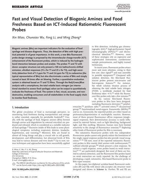 Fast And Visual Detection Of Biogenic Amines And Food Freshness Based