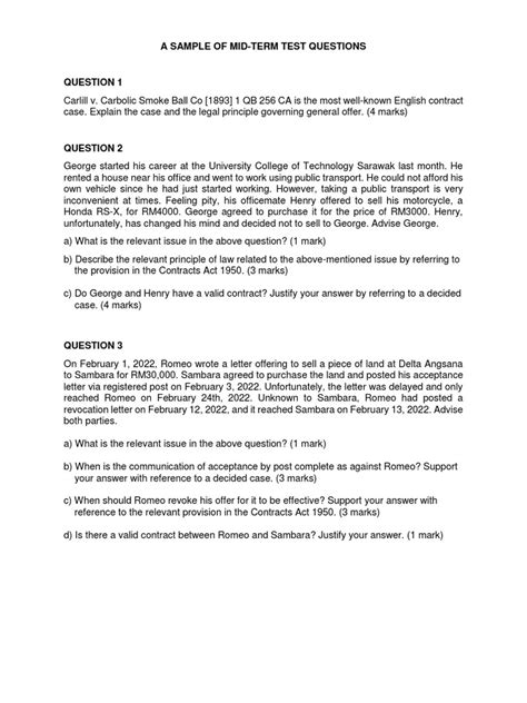 A Sample Of Mid Test Pdf