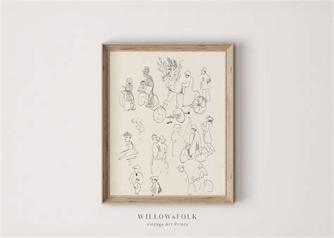 Vintage Poster Art Minimalist Black And White Art Antique Sketch