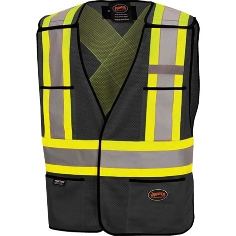 Pioneer V1020770 Os Tear Away Safety Vest Black Polyester Csa Z96 Class 2 Level 2 Pioneer V1020770 Os Tear Away Safety Vest Black Polyester Csa Z96 Class 2 Level 2