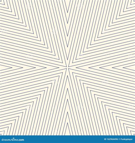Outline Seamless Pattern With Symmetric Geometric Ornament Striped