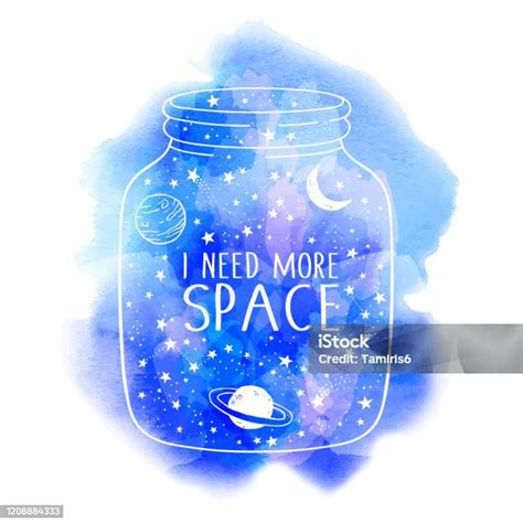 항아리 별자리 행성 달 별이있는 더 많은 공간 벡터 수채화 배경이 필요합니다 항아리에 대한 스톡 벡터 아트 및 기타 이미지