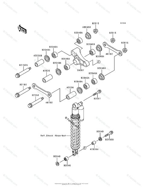 Kawasaki Motorcycle 1995 Oem Parts Diagram For Rear Suspension