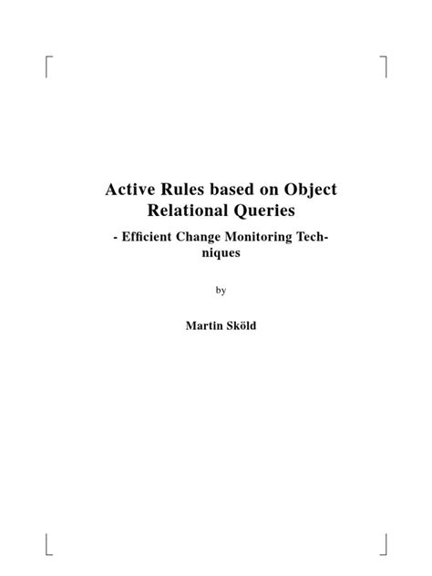 Active Rules Based On Object Relational Queries Pdf Relational Model Database Transaction