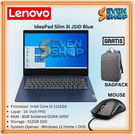 Jual Laptop Lenovo Ideapad Slim I J Id Blue Ideapad Slim I J Id Grey Shopee Indonesia