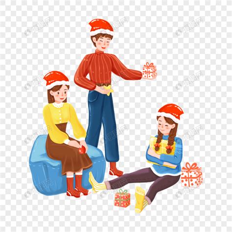 크리스마스를 축하하는 가족 Png 일러스트 무료 다운로드 Lovepik