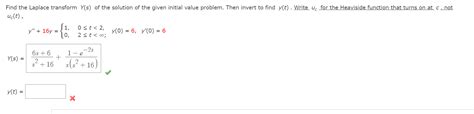 Solved Find The Laplace Transform Y S Of The Solution Of Chegg