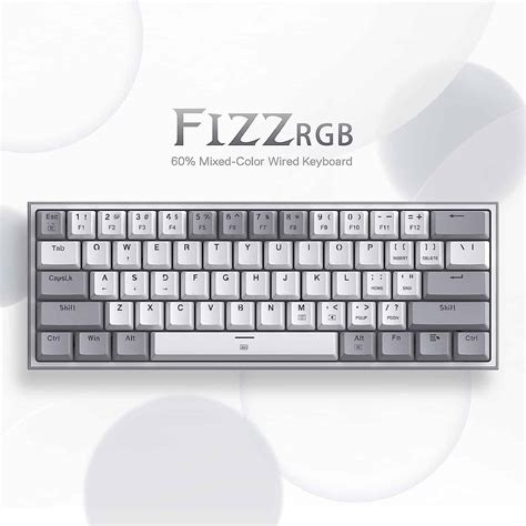 Redragon K617 Fizz 60 Wired Rgb Gaming Keyboard 61 Keys Compact