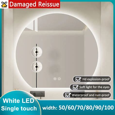 กระจก Led อัจฉริยะครึ่งวงกลมกระจกห้องนอนห้องอาบน้ำกระจกอัจฉริยะส่องสว่างกระจกสัมผัสกระจกแสงกระจก