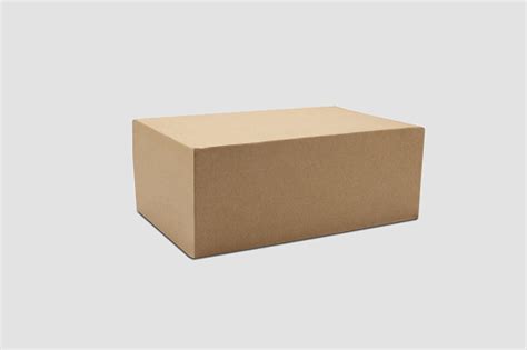 Mockup Geschlossene Braune Papierbox Isoliert Auf Weißem Hintergrund Paket Und Container