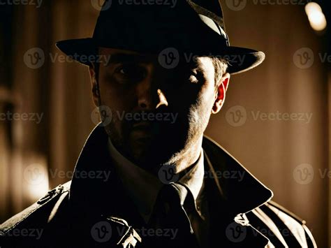 Photo Of Serious Detective Man In Crime Scene Generative Ai 28112159