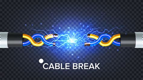 전기 케이블 벡터를 분리 합니다 전기 아크 전원 전기 에너지 3d 현실적인 고립 된 그림 전기 연료 및 전력 생산에 대한 스톡 벡터 아트 및 기타 이미지 Istock