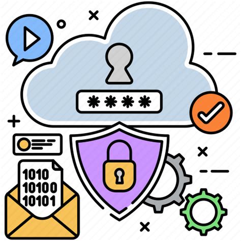 Cloud Encryption Password Protected Data Shield Mail Icon