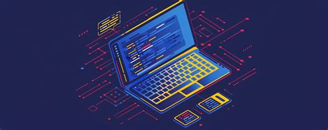 Software Development Illustration With Laptop Showing Programming Code On Screen Premium Ai