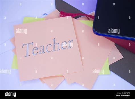 Teacher Text On Adhesive Note Paper Event Celebration Reminder