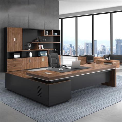 Modern L Shape Executive Desk Brown Pedestal Thailand Ubuy