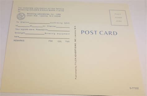 Browning Golden Eagle With Bananna Microphone Qsl Cards Ham Radio Cards