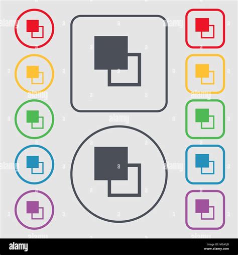 Active Color Toolbar Icon Sign Symbol On The Round And Square Buttons With Frame Vector