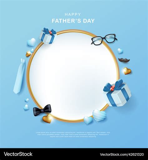 Fathers Day Greeting Card Background Layout Vector Image