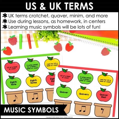 Music Symbols Matching Game Notes Rests Dynamics Clefs Fall Apples