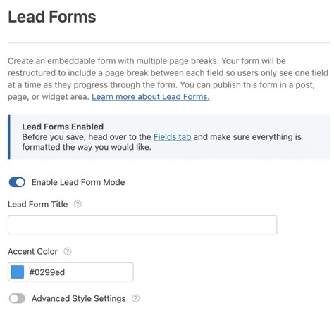 Lead Forms Addon Wpforms