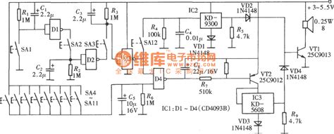 Password Electronic Doorbell Circuit Audiocircuit Circuit Diagram