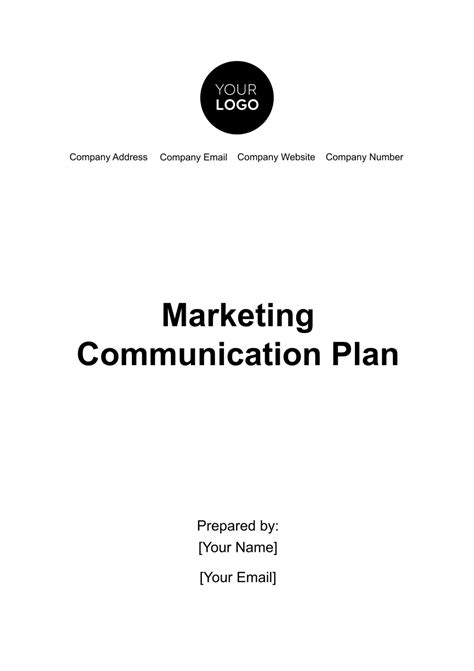 Free Marketing Communication Plan Template To Edit Online