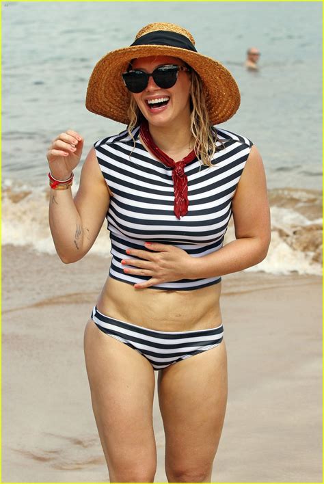 Hilary Duff Gets Nautical In Two Piece Bathing Suit During Hawaii Vacay