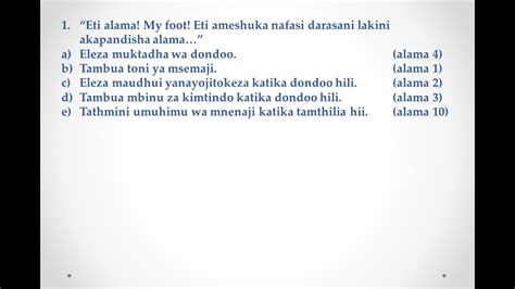 Kcse 2025 Bembea Ya Maisha Ubashiri Wa Maswali Na Majibu Youtube