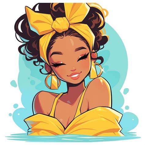 Premium Vector A Comorian Woman Is Swimming